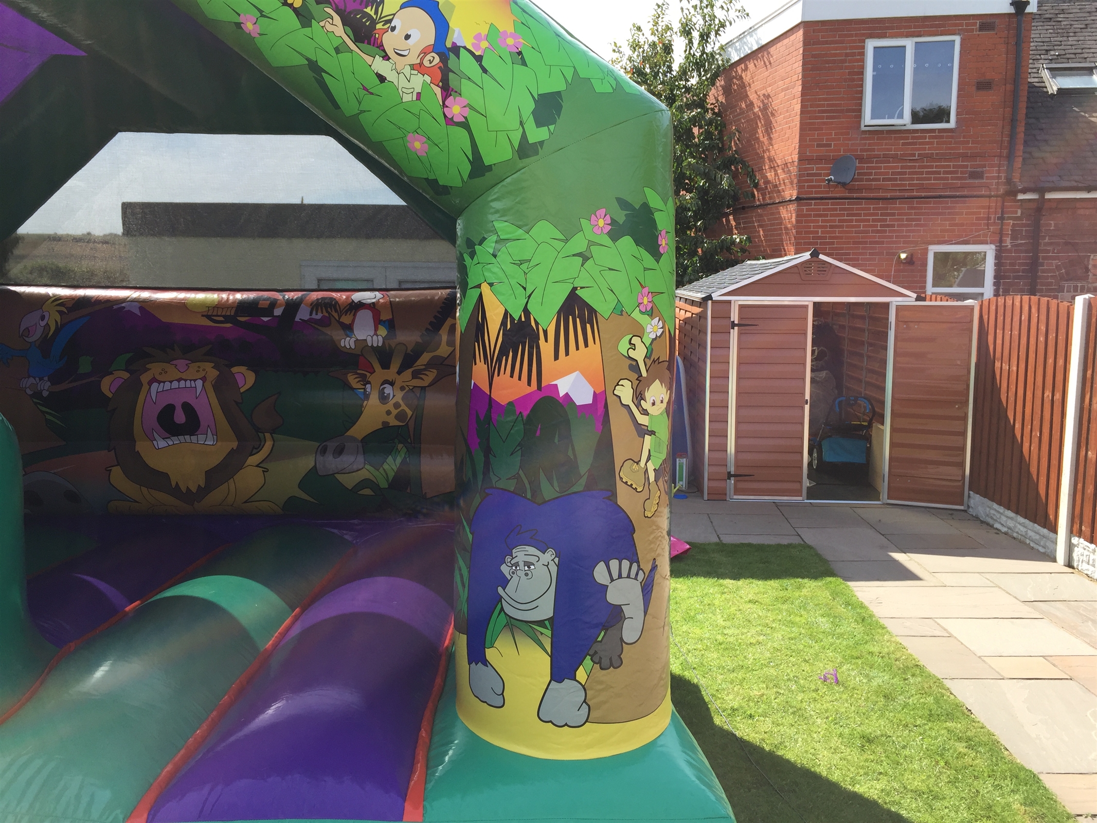 Jungle Bouncy castle with slide hire - South Yorkshire