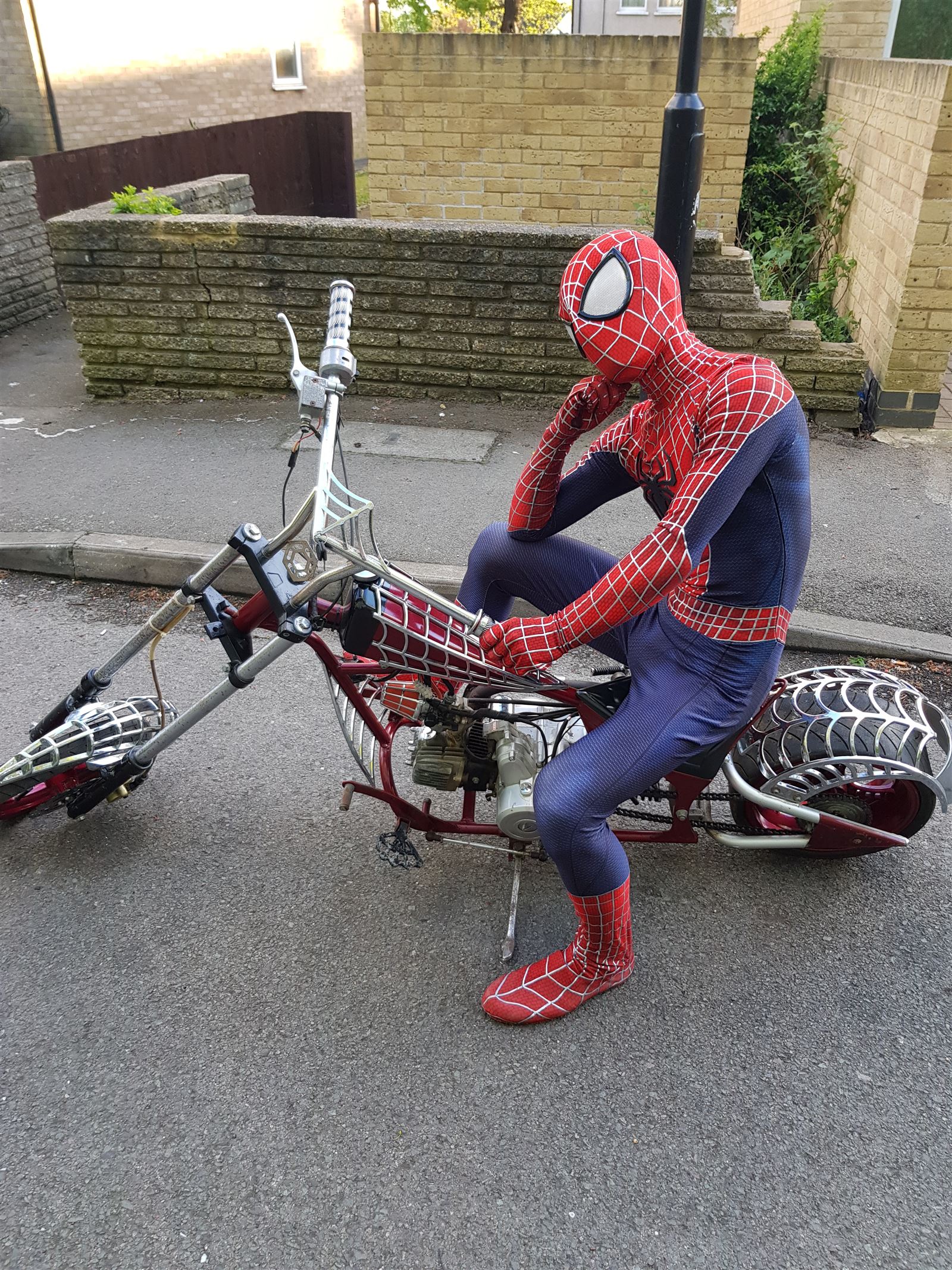 The Amazing Spider-Man and his Amazing Black Widow Chopper Motor bike ...