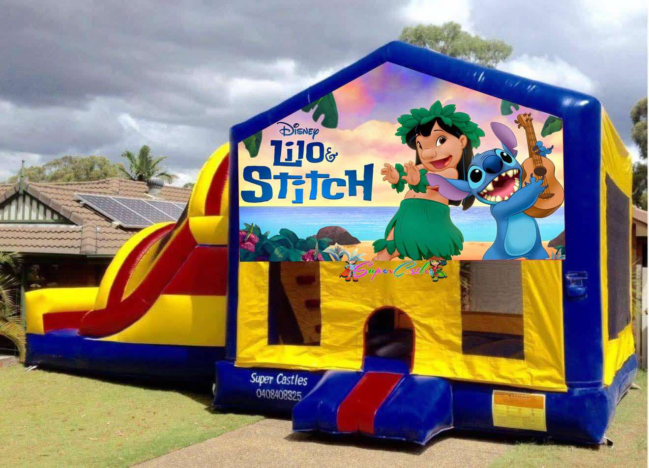 Lilo & Stitch Large Banner Castle - Jumping Castle Hire, Face Painting ...