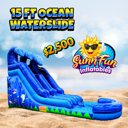 15 FT Ocean Wave Waterslide (CWS15-O) - Inflatables Sales in USA ...