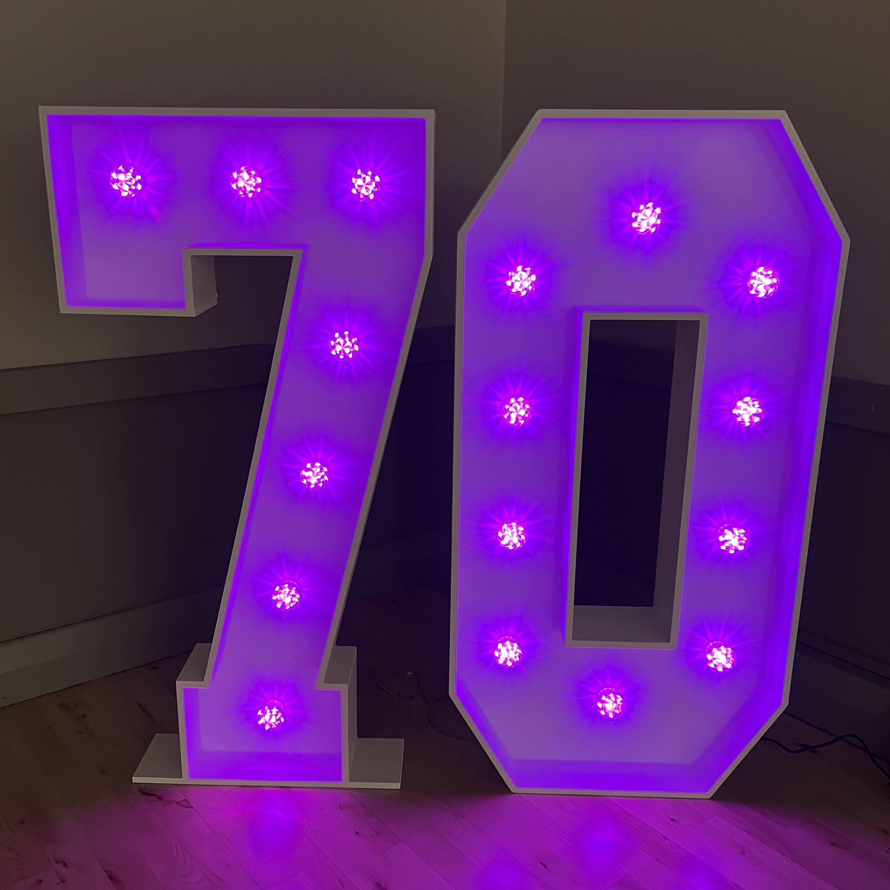Light-Up LED Numbers 70 - Bouncy Castle Hire in Crowborough, Tunbridge ...