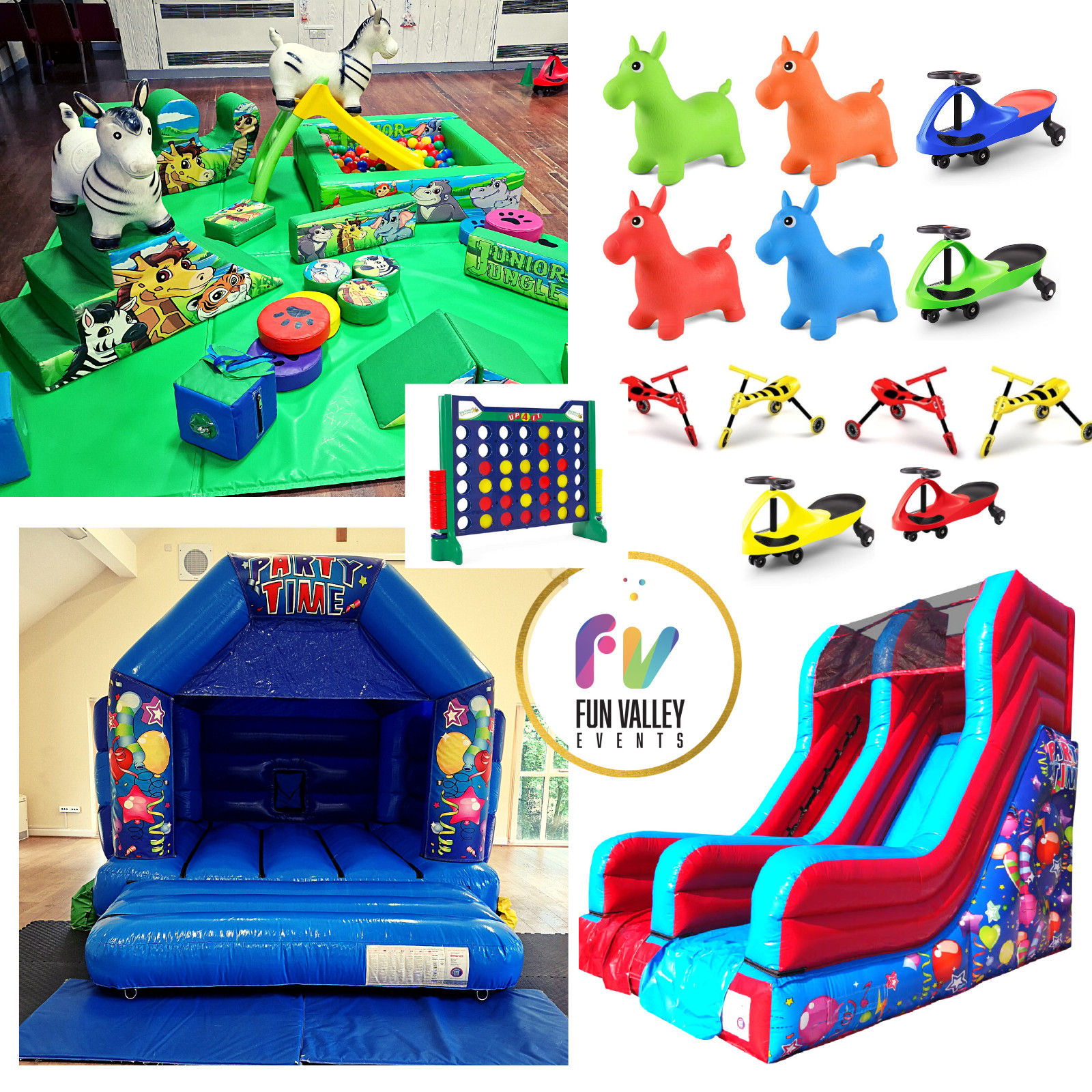 57. Bouncy Castle, 8ft Platform Inflatable Slide, 10ft x 9ft Jungle ...
