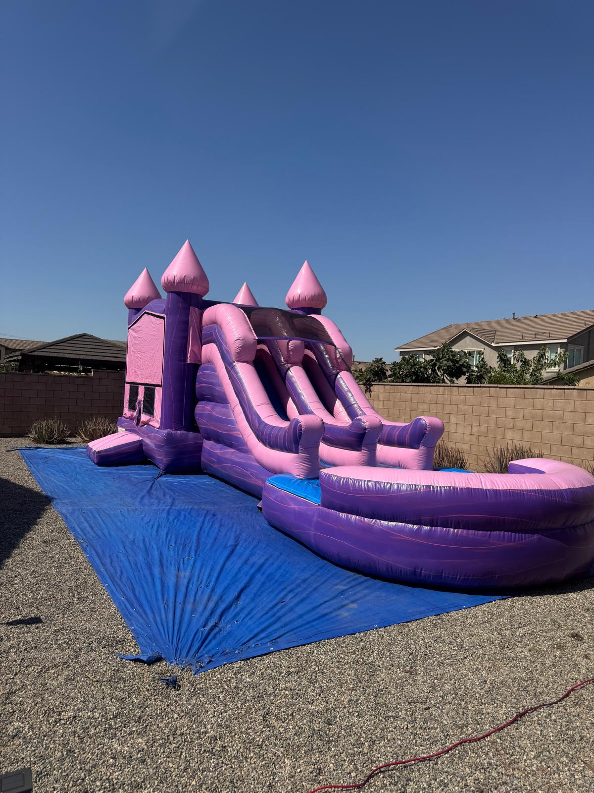 pink marble Bounce House 4 in 1 double slide pool - Party Rentals in ...