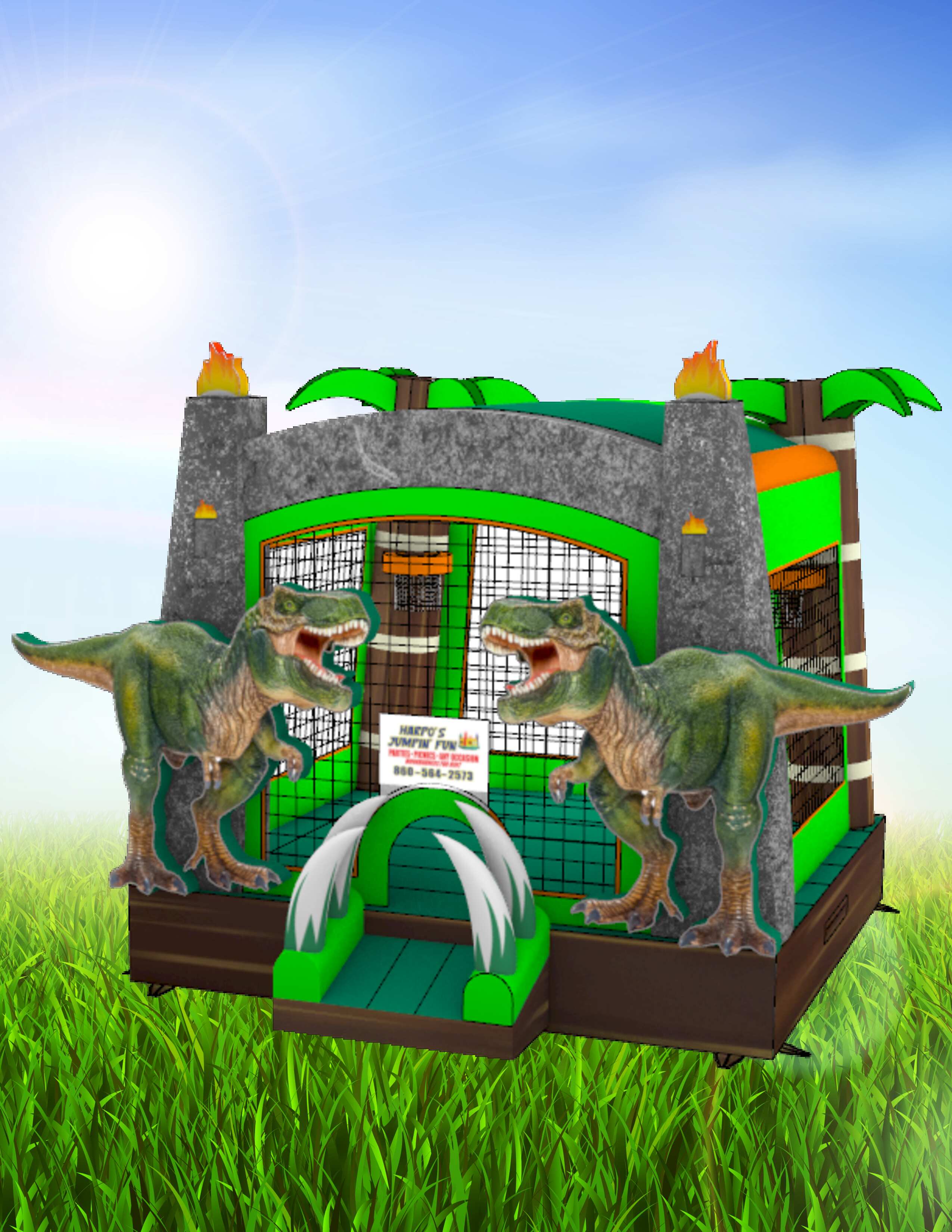 Dinosaur Bounce House - Hire in Ct | Harpo's Jumpin' Fun