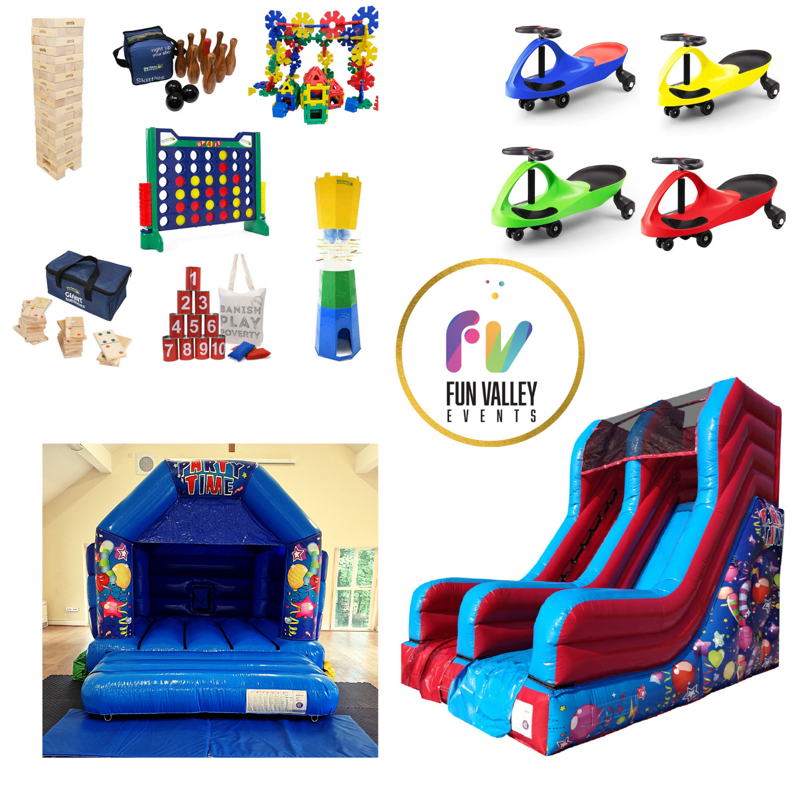 53. Bouncy Castle, Inflatable 8ft Platform Slide, Giant Games and 4 ...