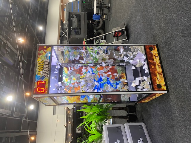 Branded Cash Cube Money Grabber Machine Hire