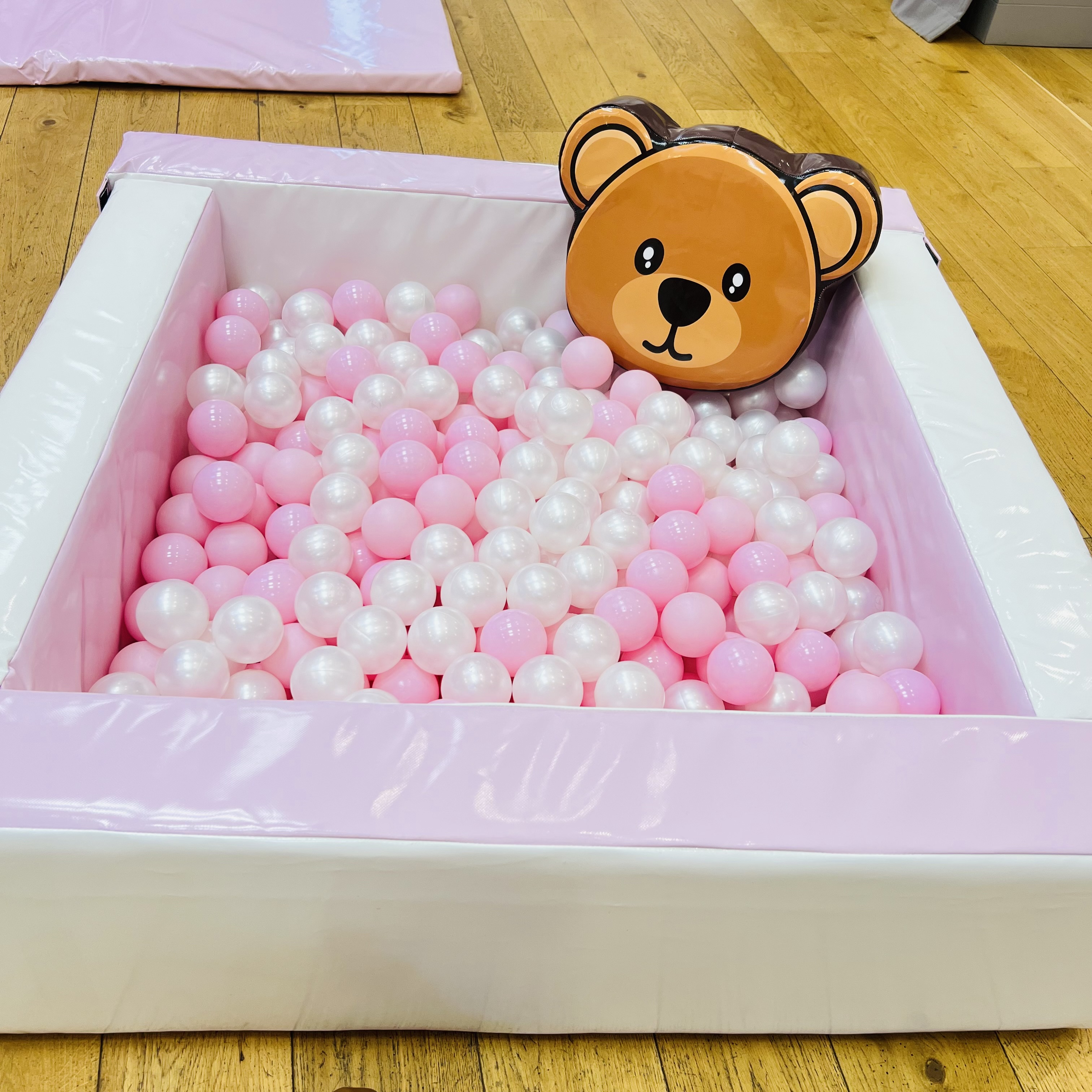 Pink and White Bouncy Castle and Teddy Bear Soft Play Package - Bouncy ...