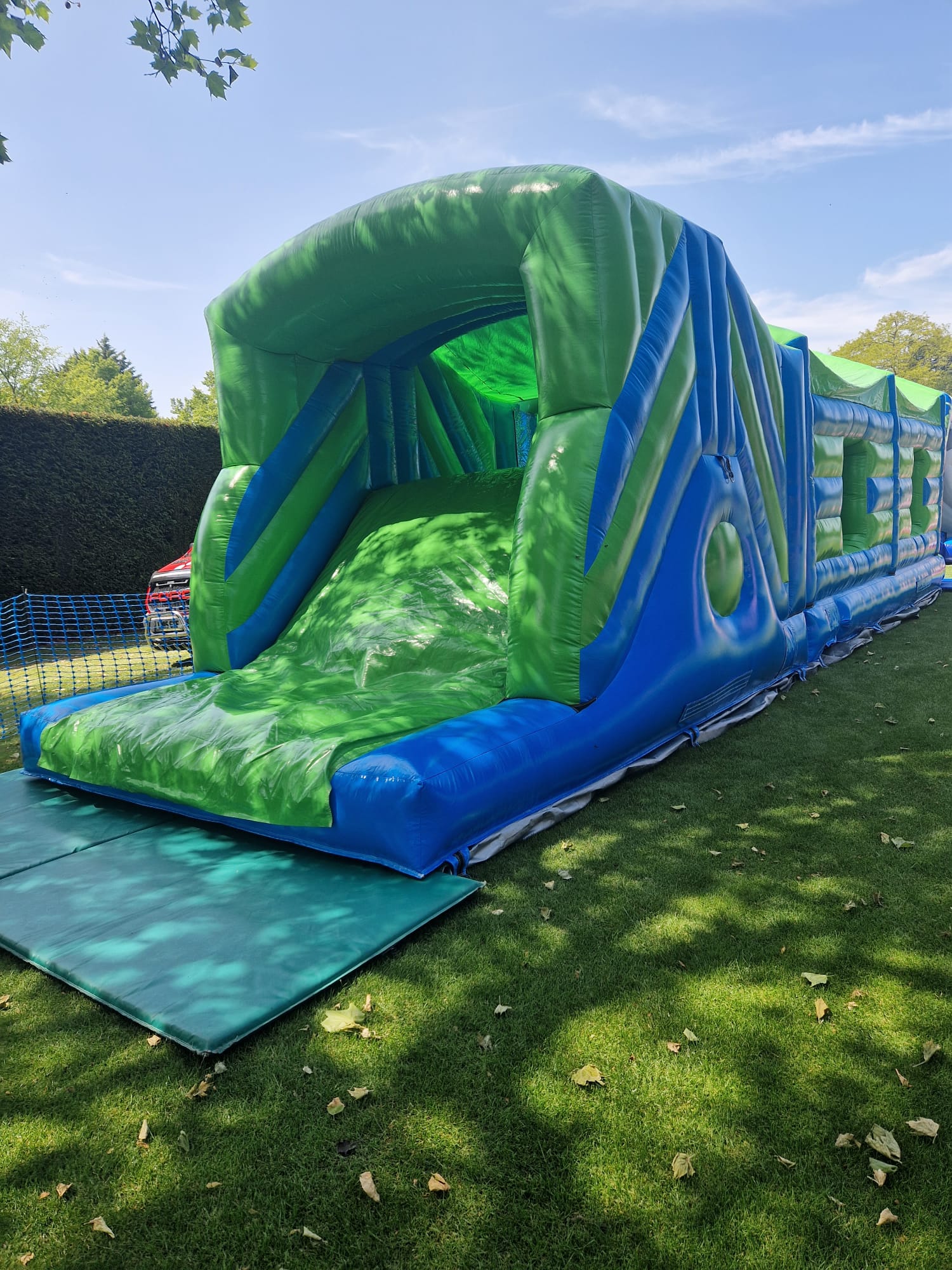 42ft Green & Blue Obstacle Course - Hire in Slough
