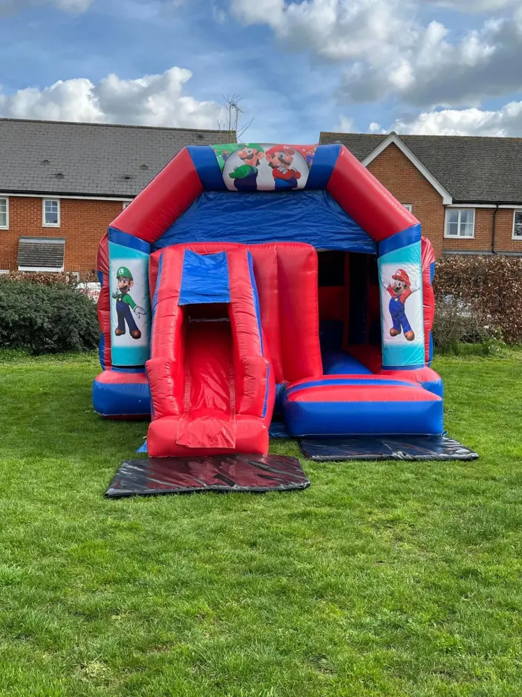 Mario Combo Bouncy Castle With Slide - Inflatable Pub and Bouncy Castle ...