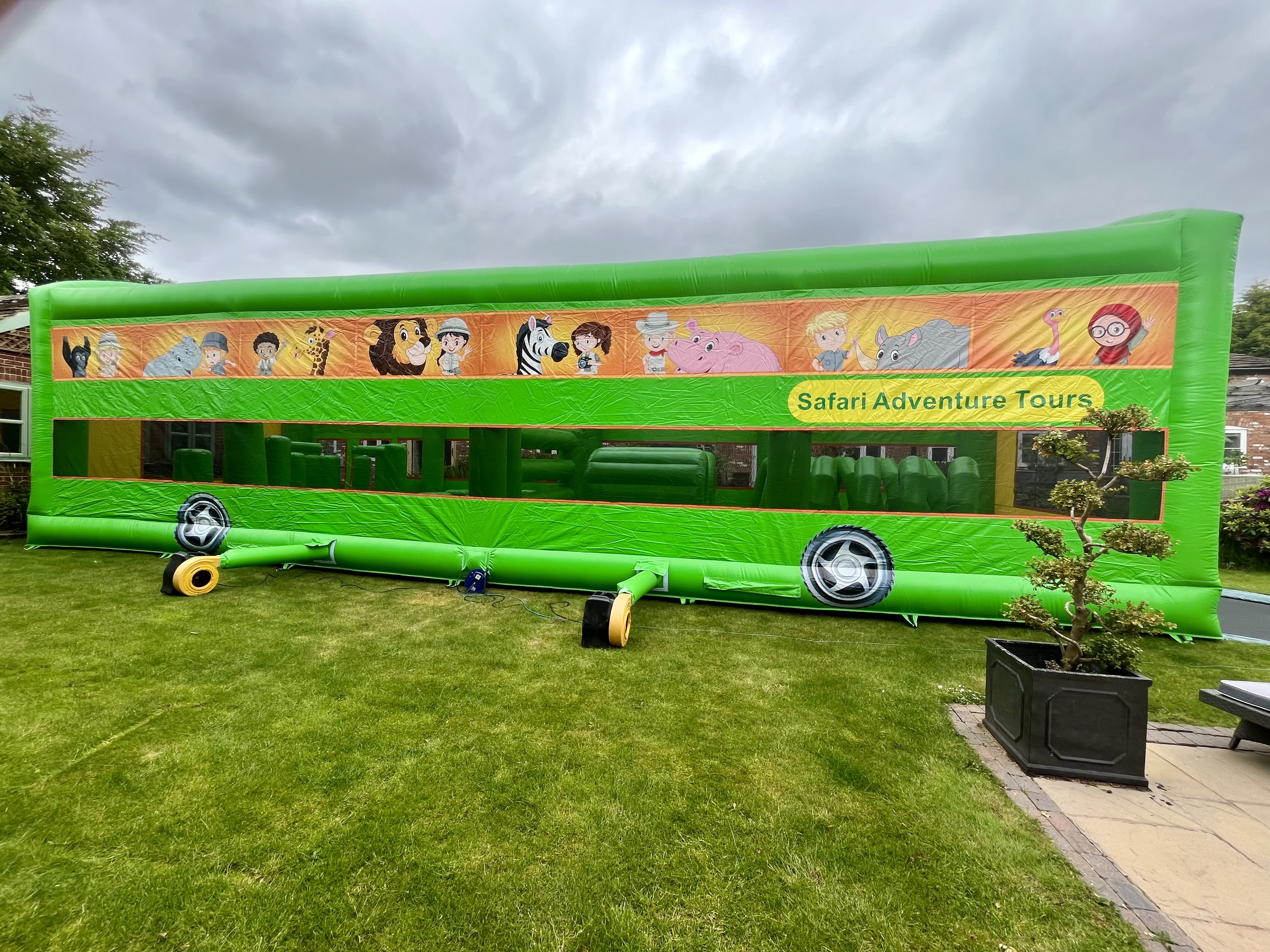 SAFARI FUN BUS OBSTACLE COURSE - Bouncy Castle & Inflatables Hire in ...