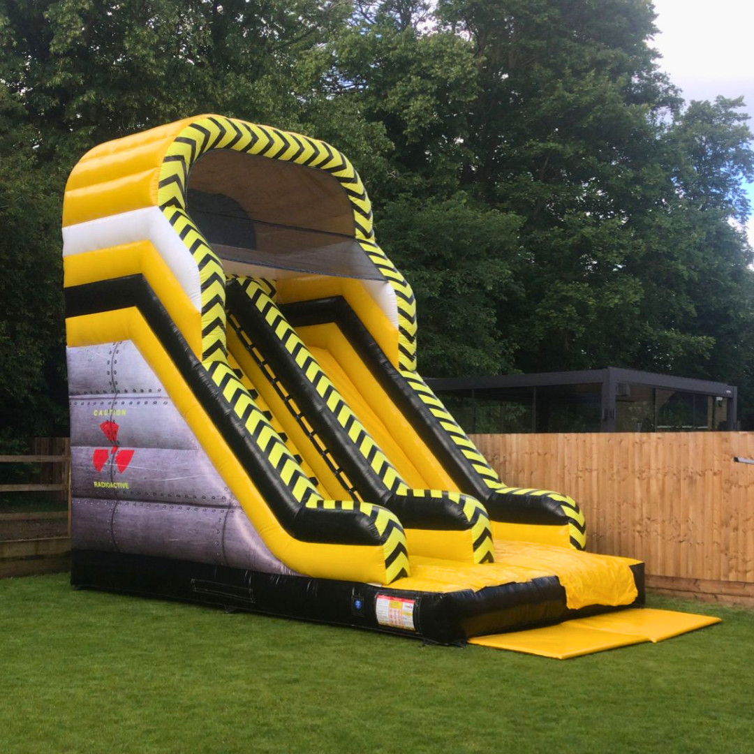 10ft Inflatable Yellow & Black Danger Slide - Inflatable, Bouncy Castle ...