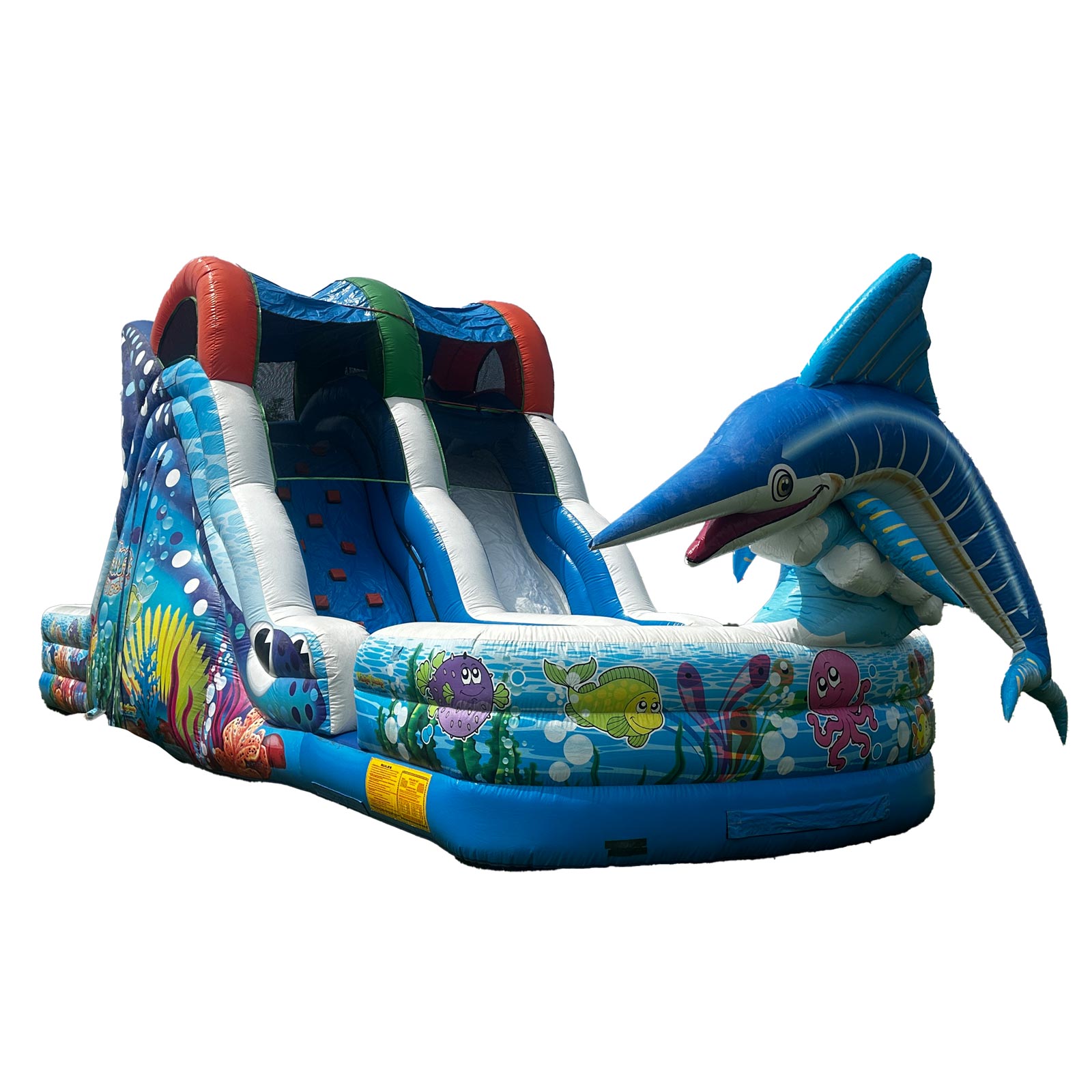 18ft Marlin Dual Lane Waterslide | Blue Rents