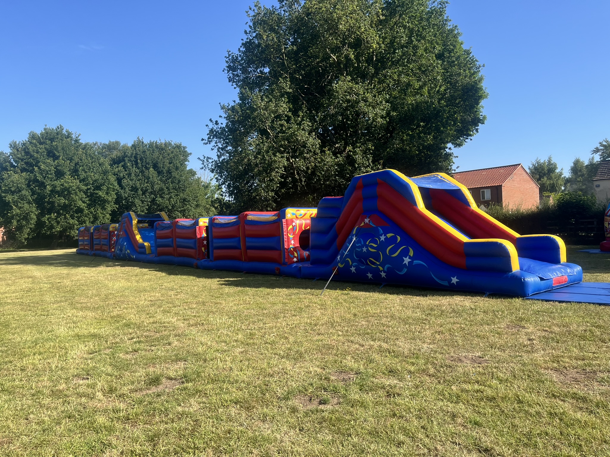 140ft 6 Part Red and Blue Assault Course A & B - Bouncy Castle Hire in ...