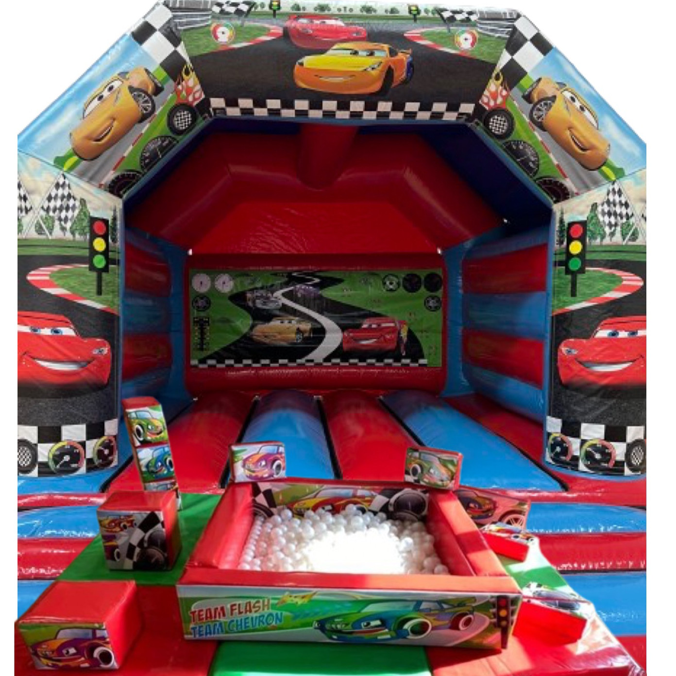 Cars Bouncy Castle & Soft Play Package-R - Bouncy Castle Hire in ...