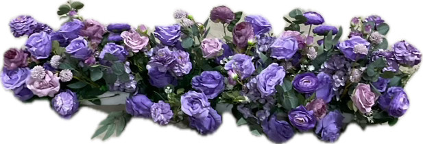 Purple Flower Row - Hire in La | Regal Event Company LLC