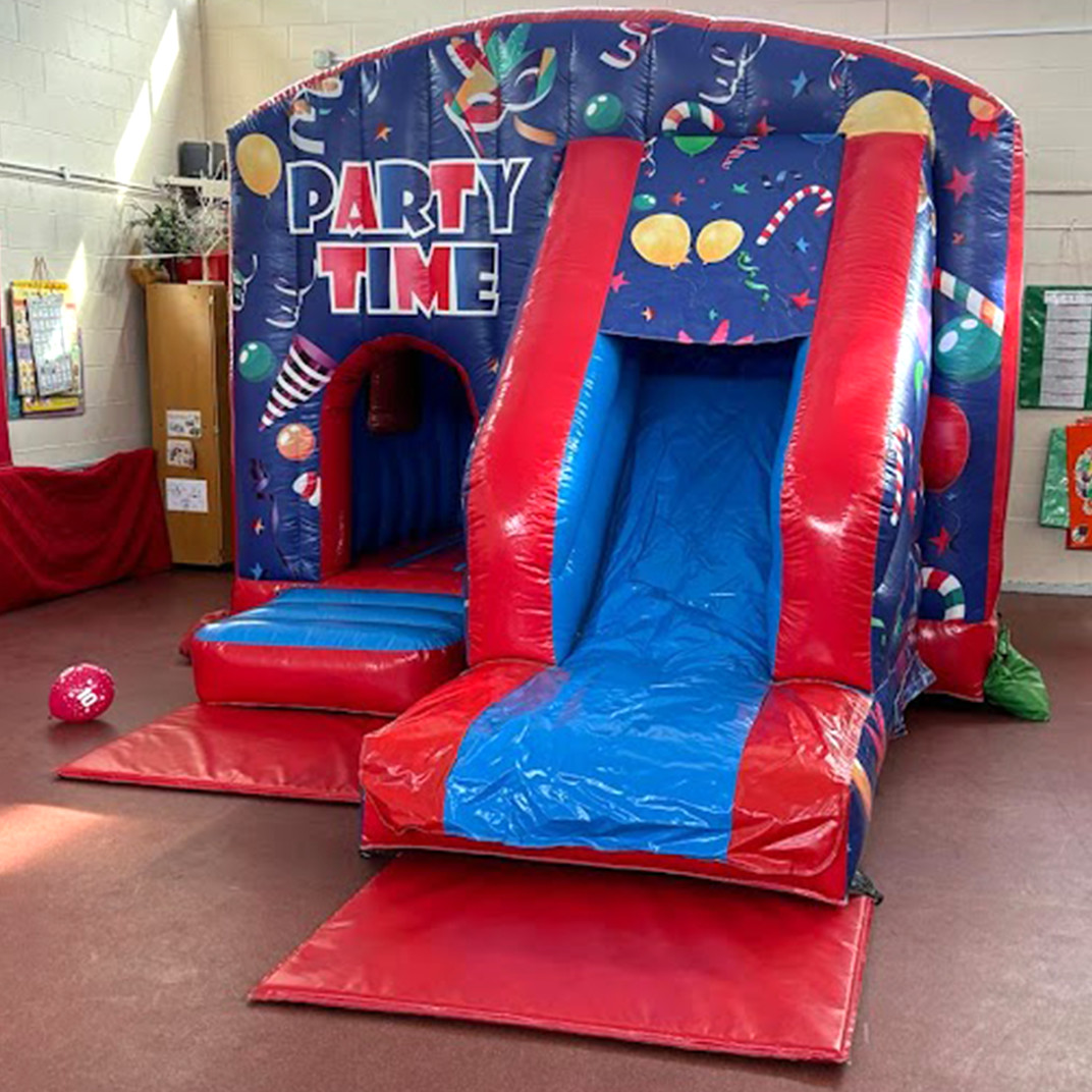 Party Time Castle Slide Combo blue - Inflatable, Bouncy Castle ...