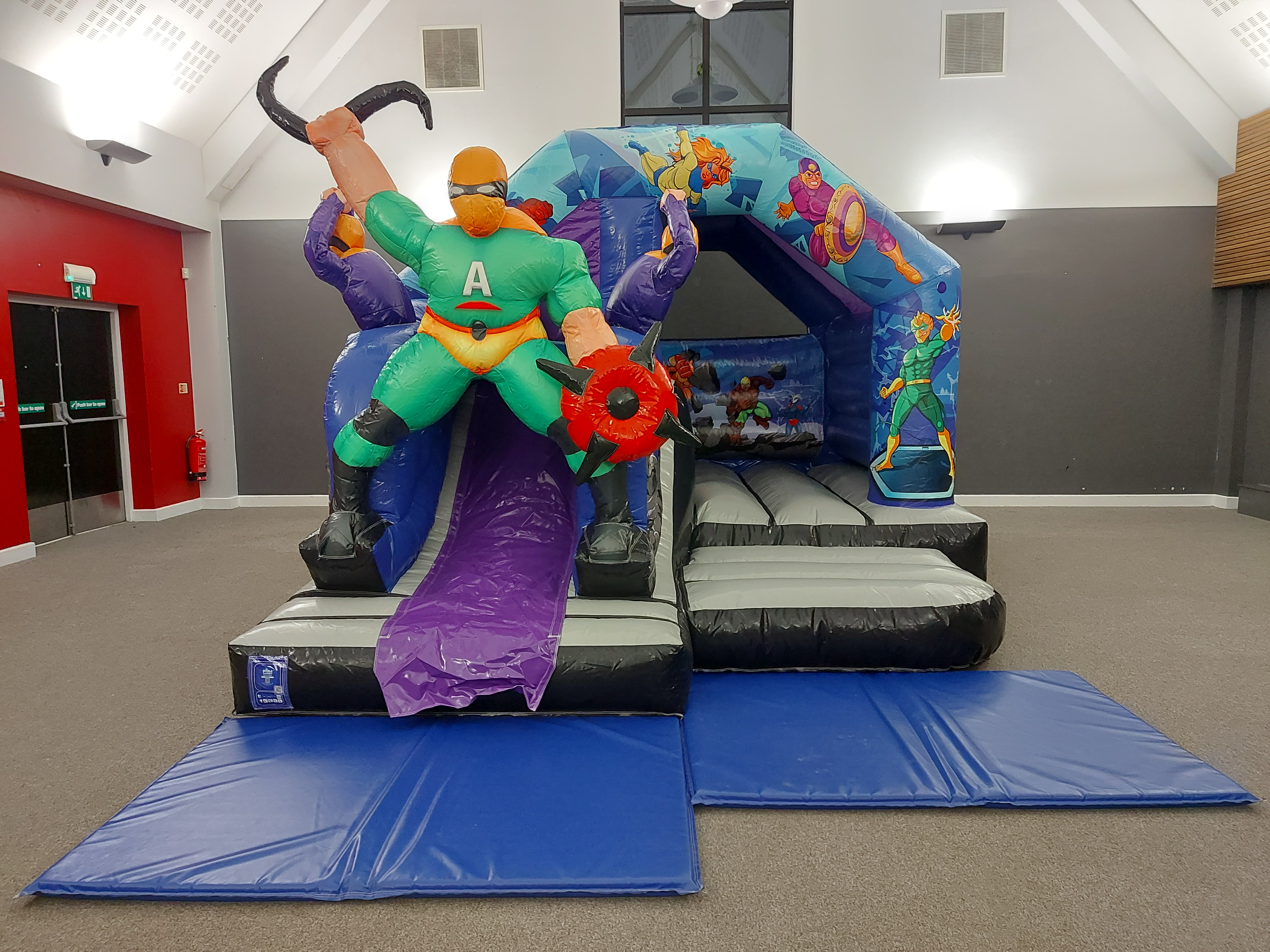 3D Superhero Bouncy Castle Hire | Safe, Fun Party Inflatable
