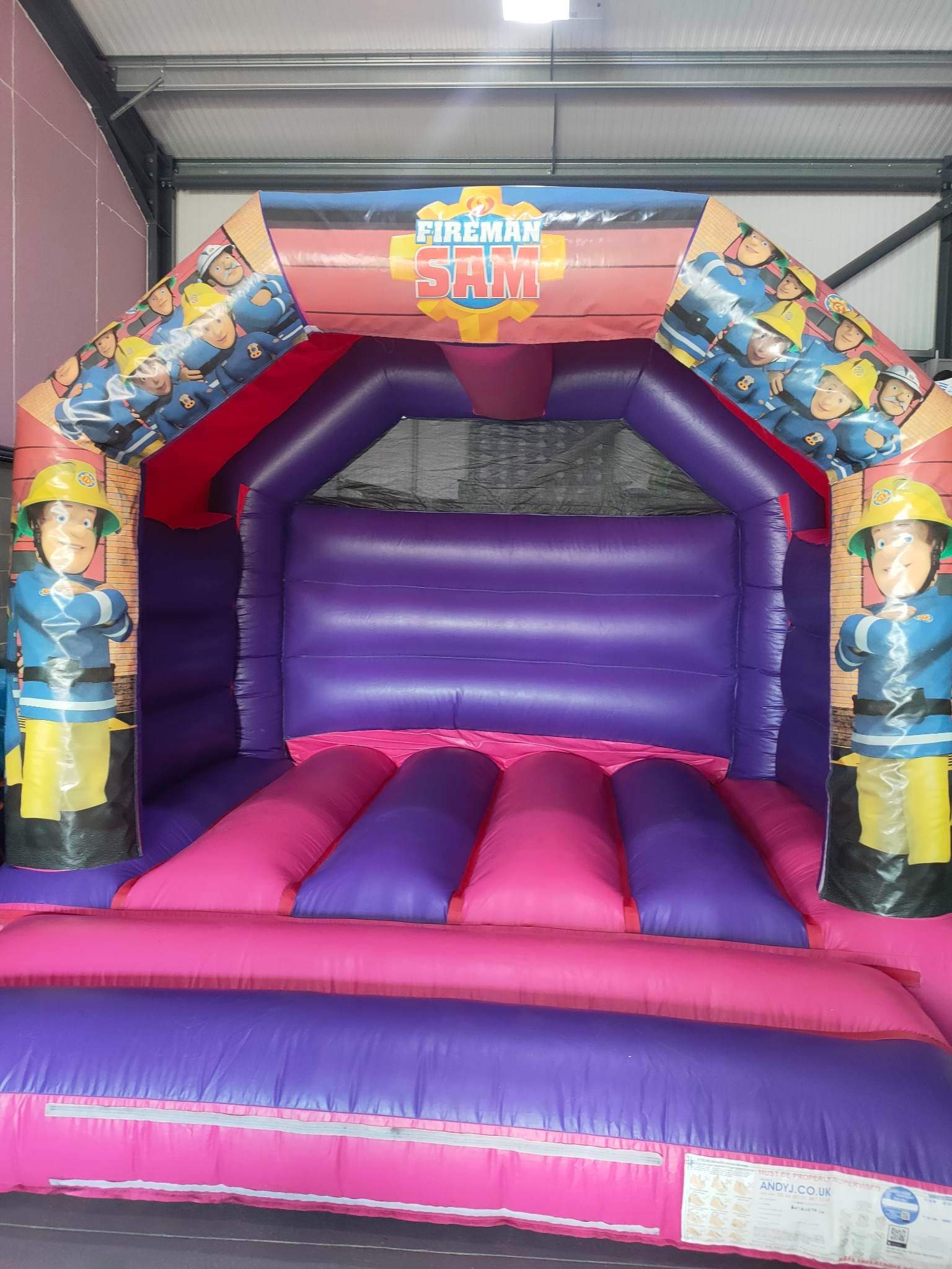 Pink A Frame with Fireman Sam Artwork - Hire in Lincoln | Lincs bounce
