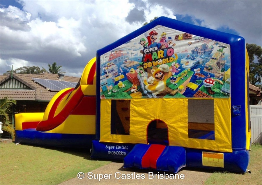 Super Mario Large Banner Castle - Jumping Castle Hire, Face Painting ...