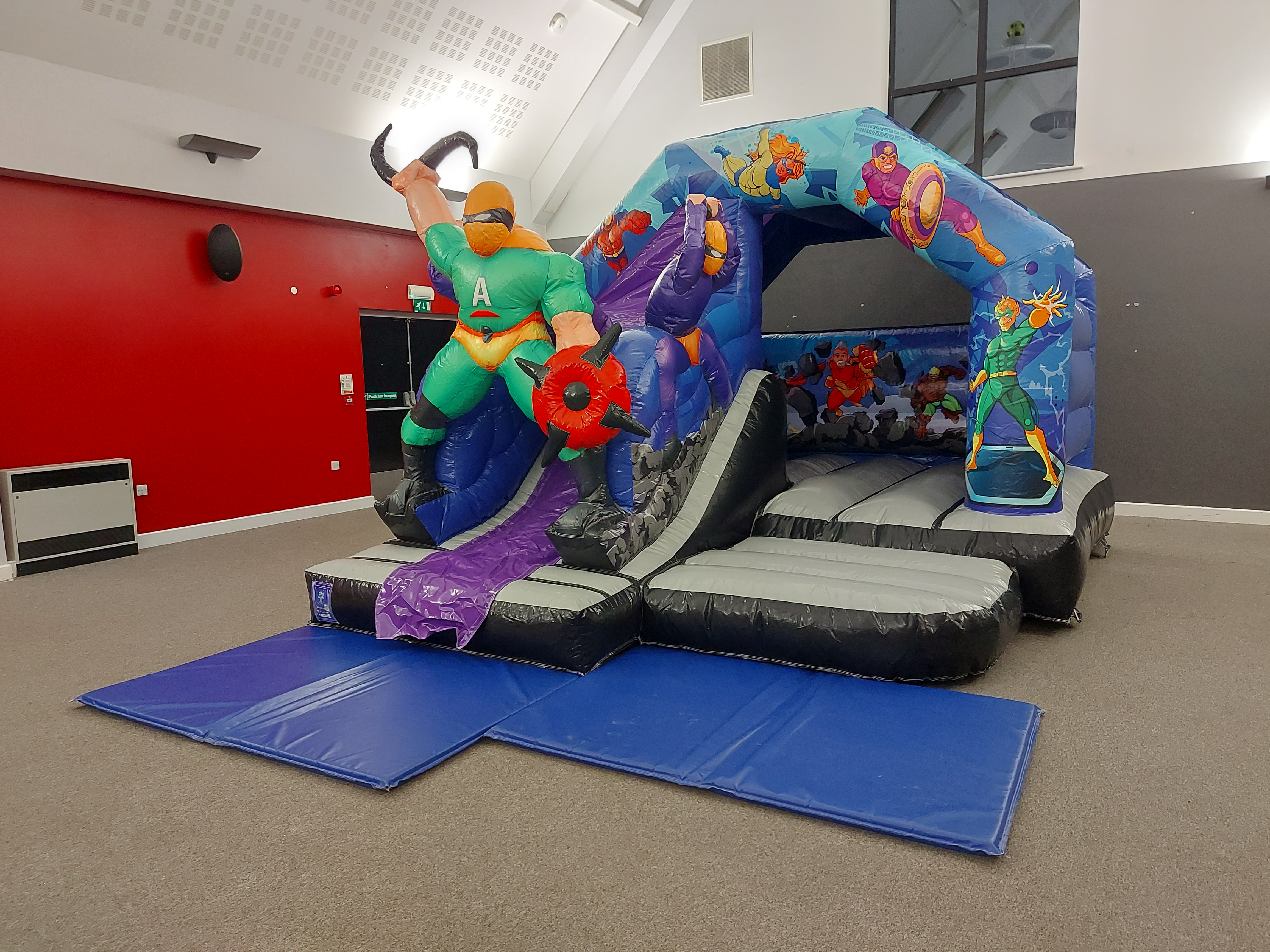 3D Superhero Bouncy Castle Hire | Safe, Fun Party Inflatable