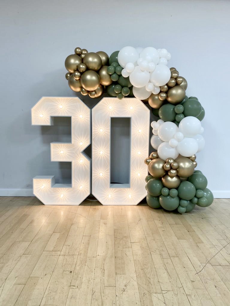 Light Up Numbers - Hire, Balloon Displays, Bouncy Castle, Soft Play in ...