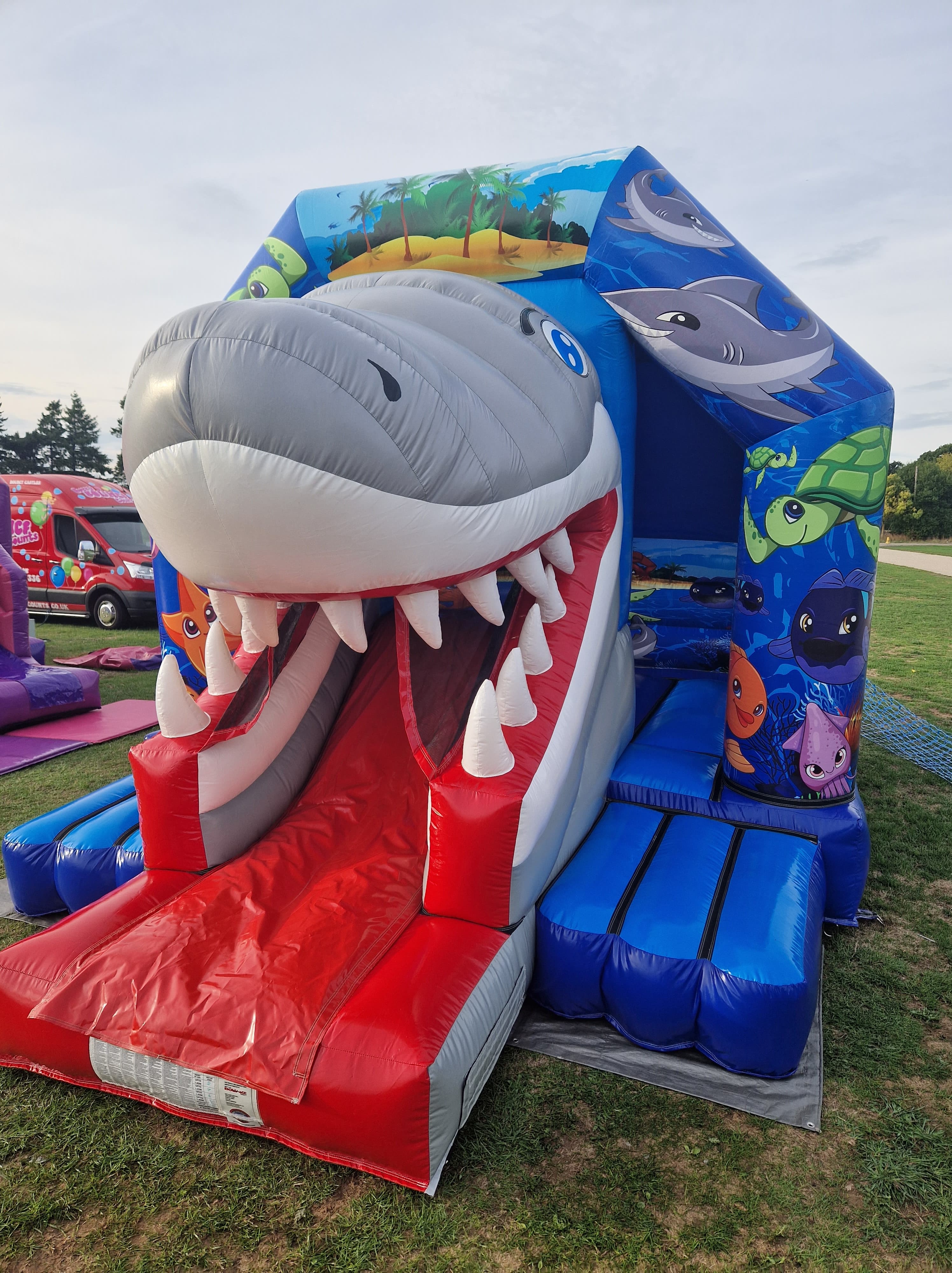 4D Shark Castle with Slide - Hire in Slough
