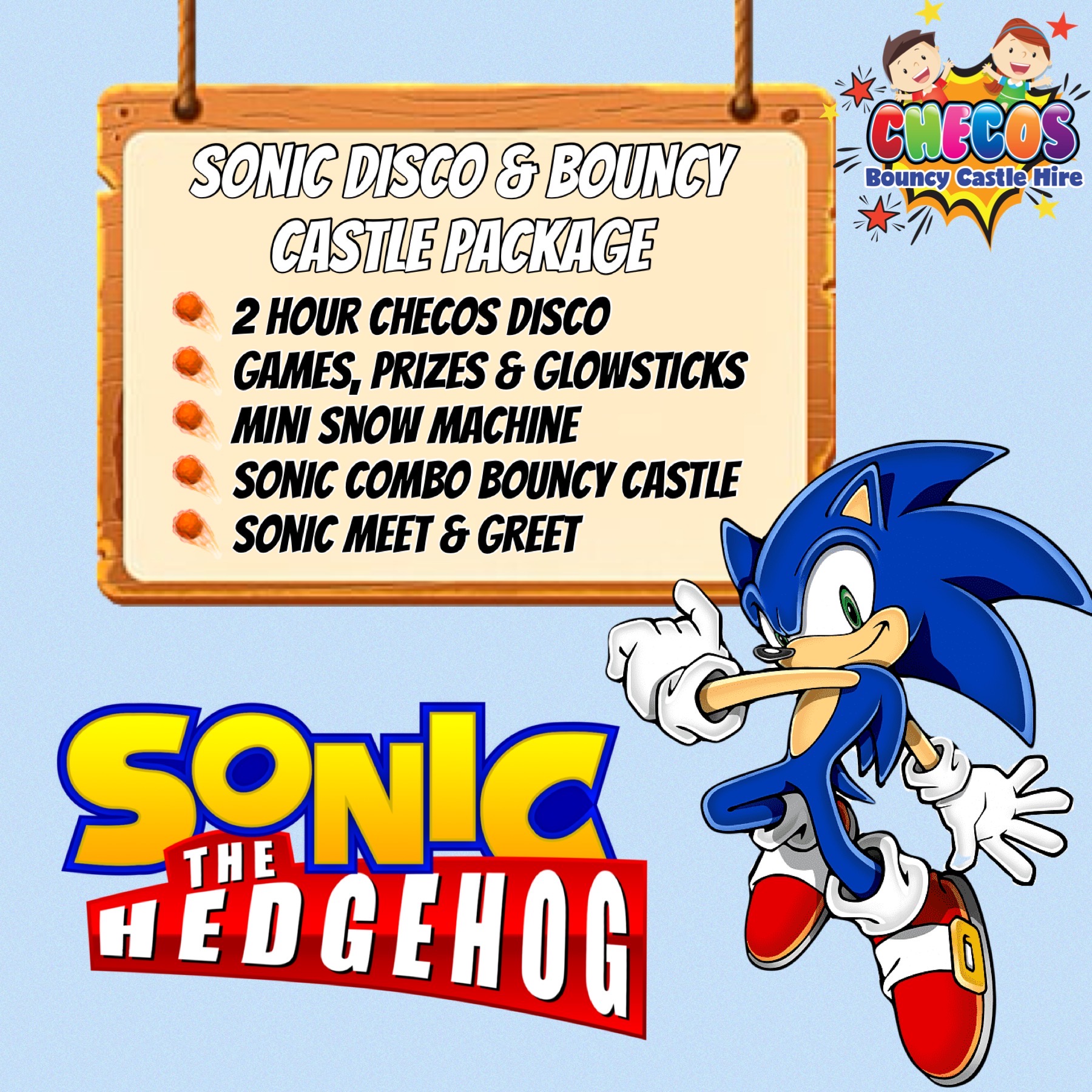 Sonic Meet & Greet Party Package - Bouncy Castle Hire & Children's ...