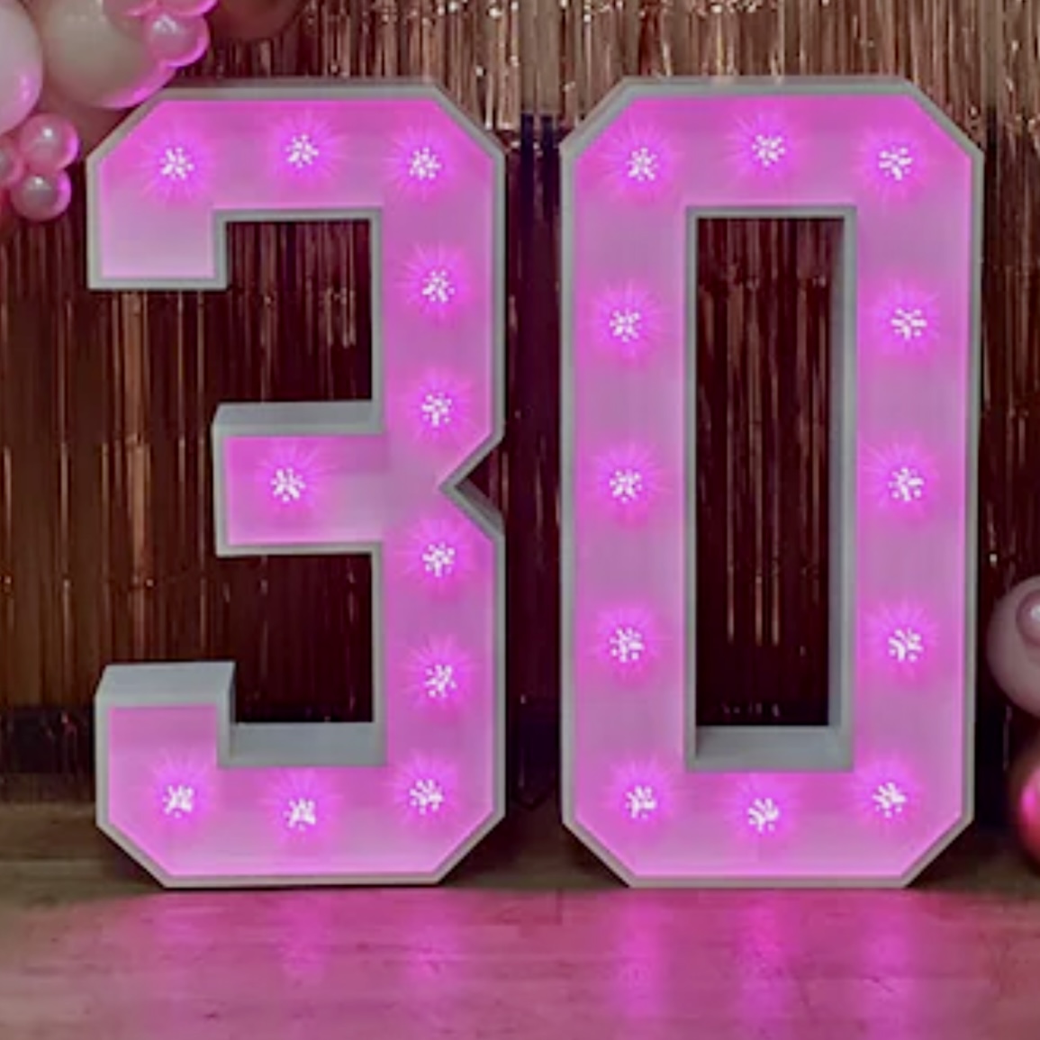 Light-Up LED Numbers 30 - Bouncy Castle Hire in Crowborough, Tunbridge ...
