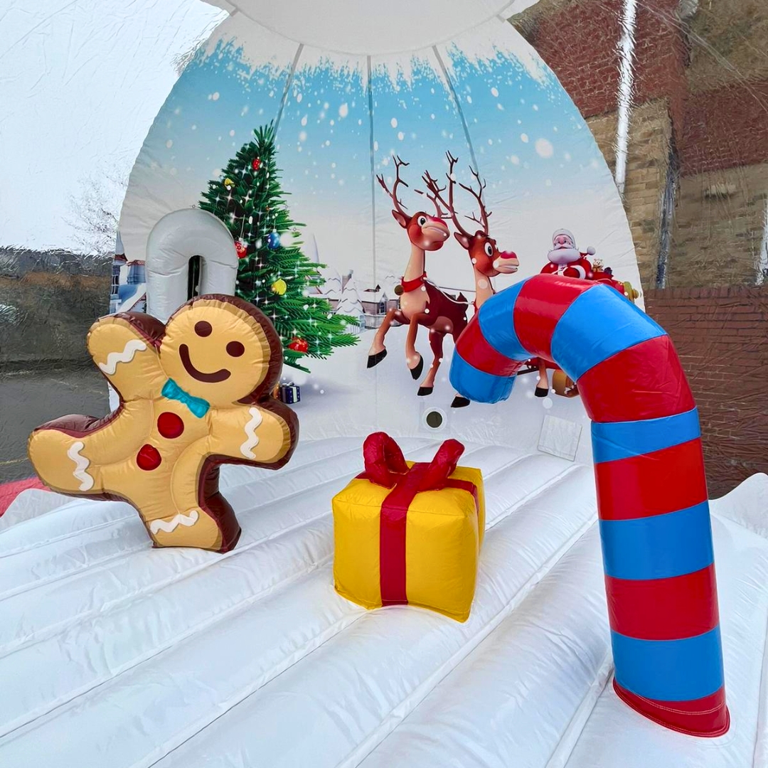 Gingerbread Christmas Snow Globe - Inflatable, Bouncy Castle ...