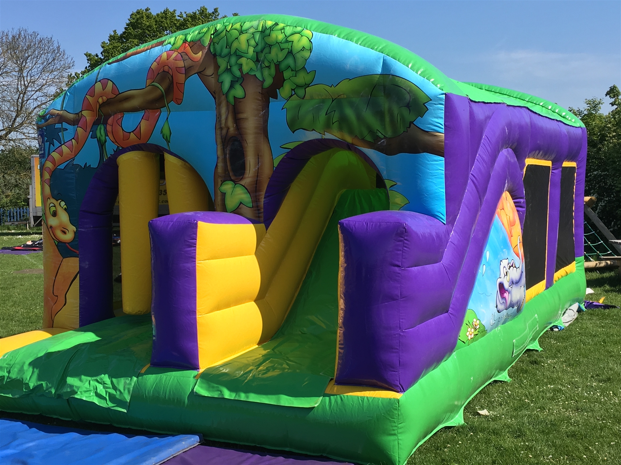 Jungle Adventure Obstacle Jump and Slide - Bouncy castle & Fairground ...