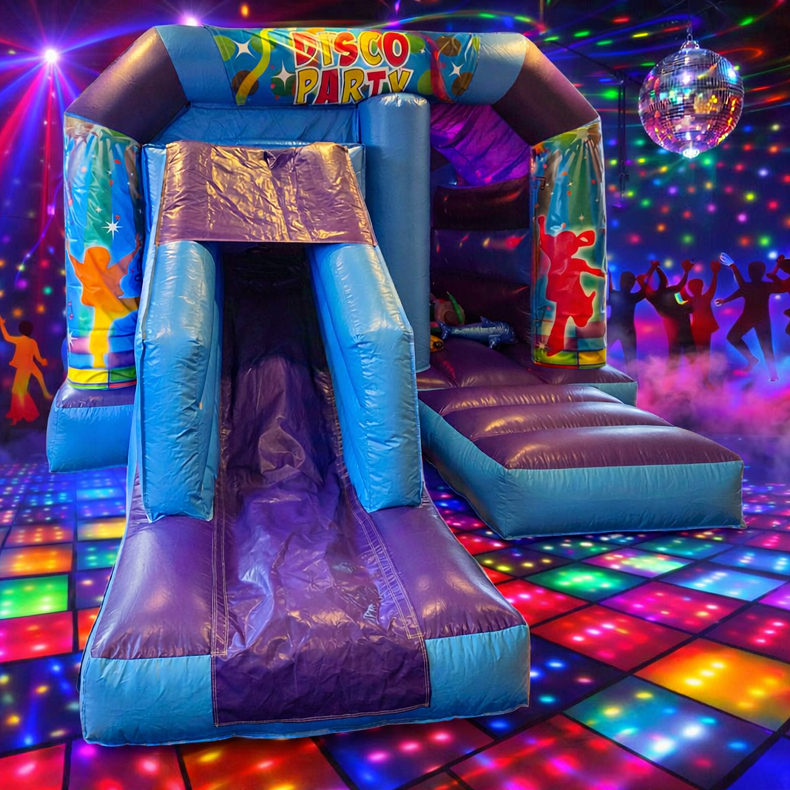 Disco Bouncy Castle With Slide Hire | Airplay Inflatables