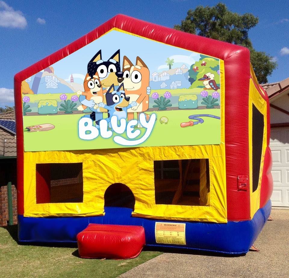 Blu Medium Banner Castle BLUEY - Jumping Castle Hire, Face Painting ...
