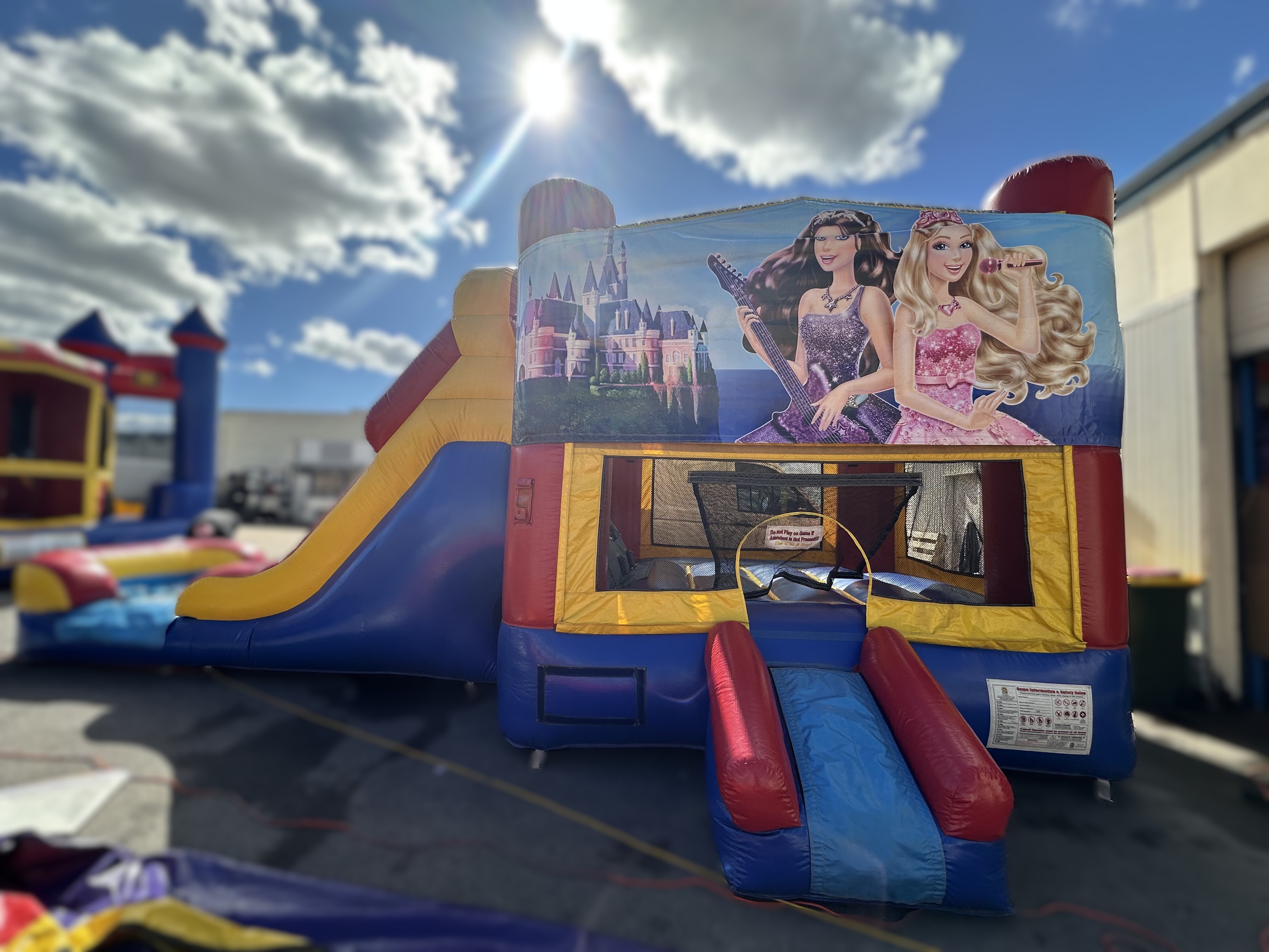 Barbie Wet/Dry Combo Bouncy Castle Hire Adelaide