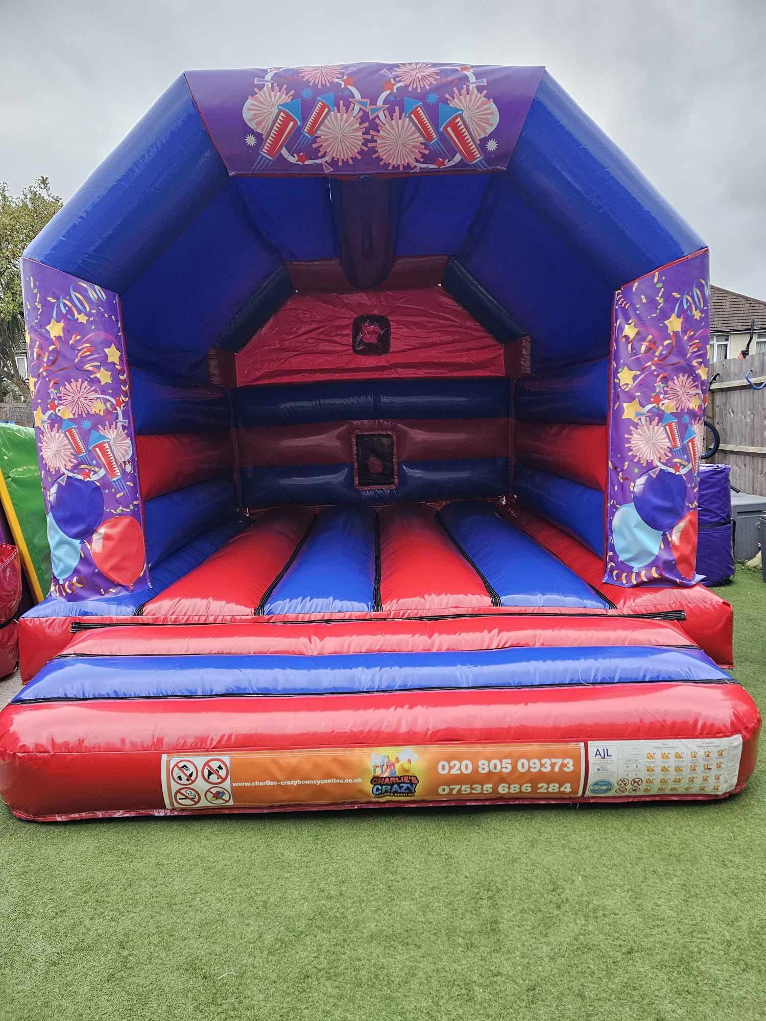 Red / Blue Celebration Castle - Inflatables Hire in London, greenwich ...