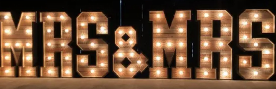 Hire Rustic Mrs & Mrs Light up letters - RCT Entertainment -Essex