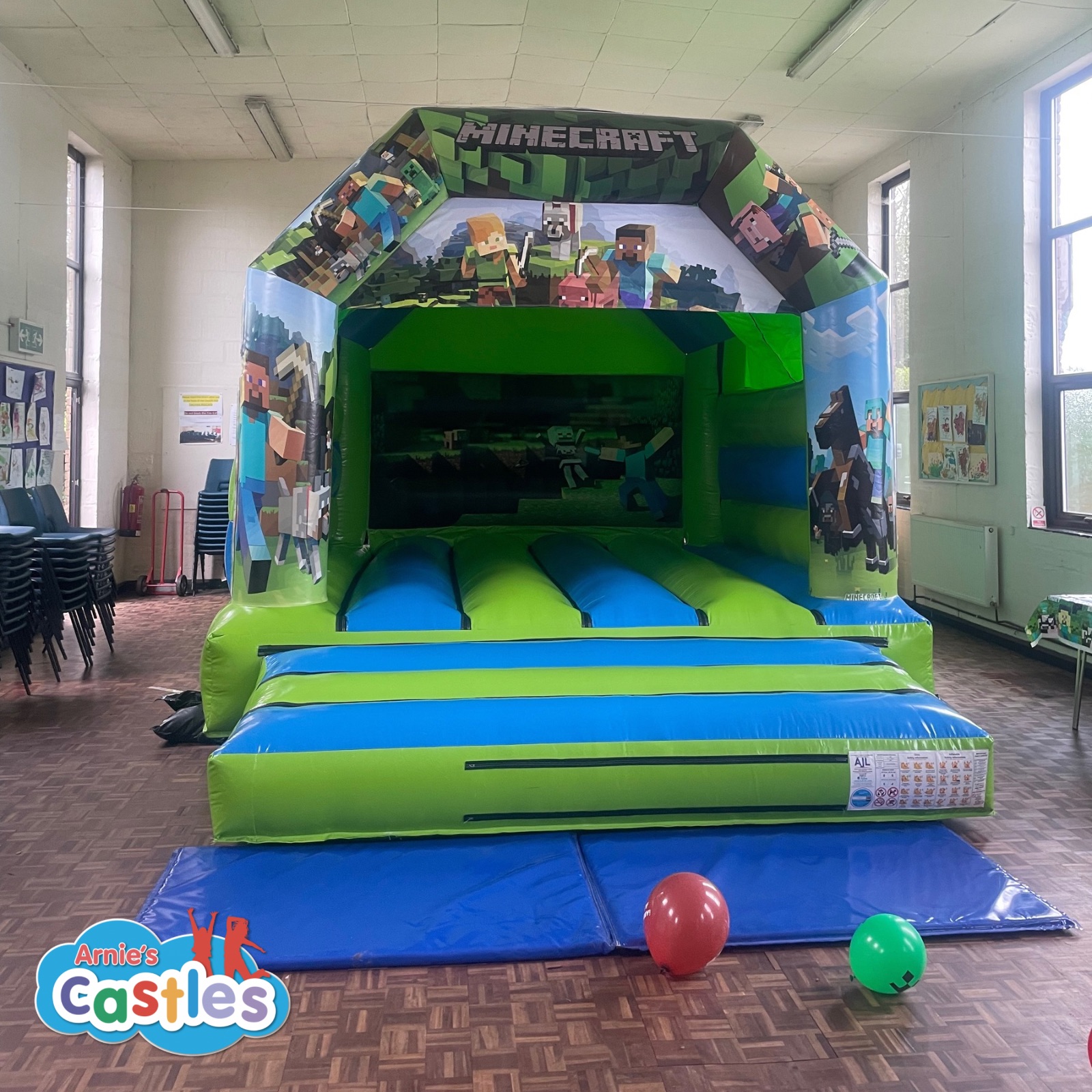 Minecraft bouncy castle hire | Staffordshire Arnie's Castles