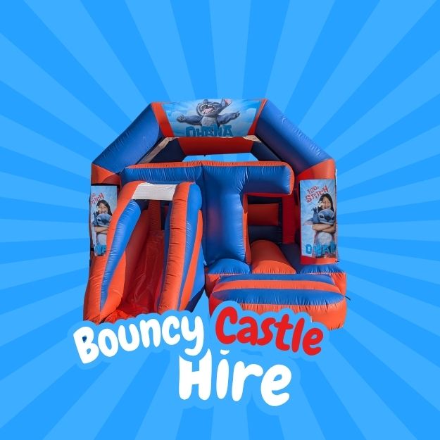 Stitch Bouncy Castle with Slide Hire Bristol