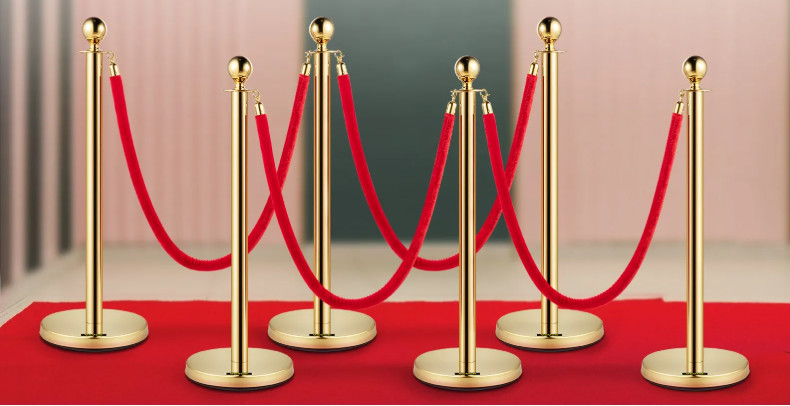 Bollard Crowd Control Stanchions Gold x 6 - Party Hire in Gold Coast ...