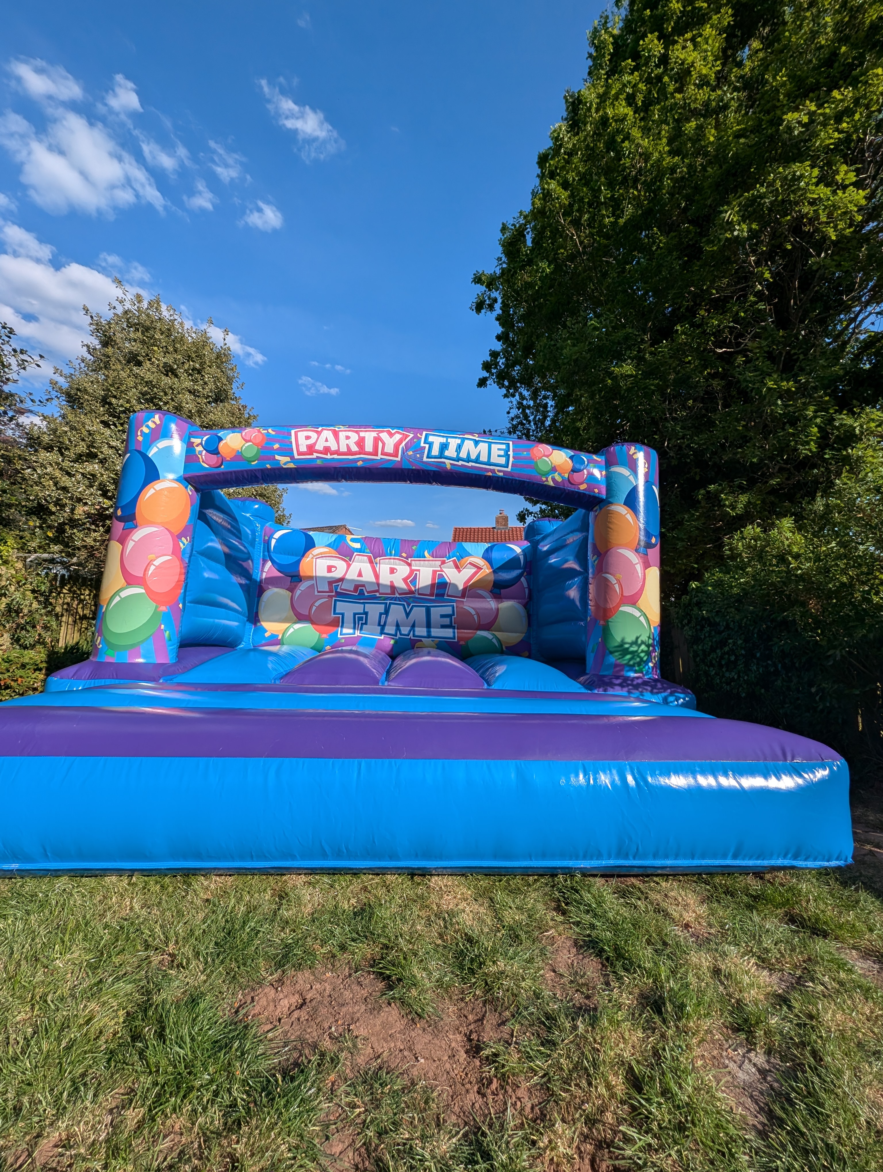12x12 Purple and Blue Party Time Castle - Hire in Bristol, Bath | G&M ...
