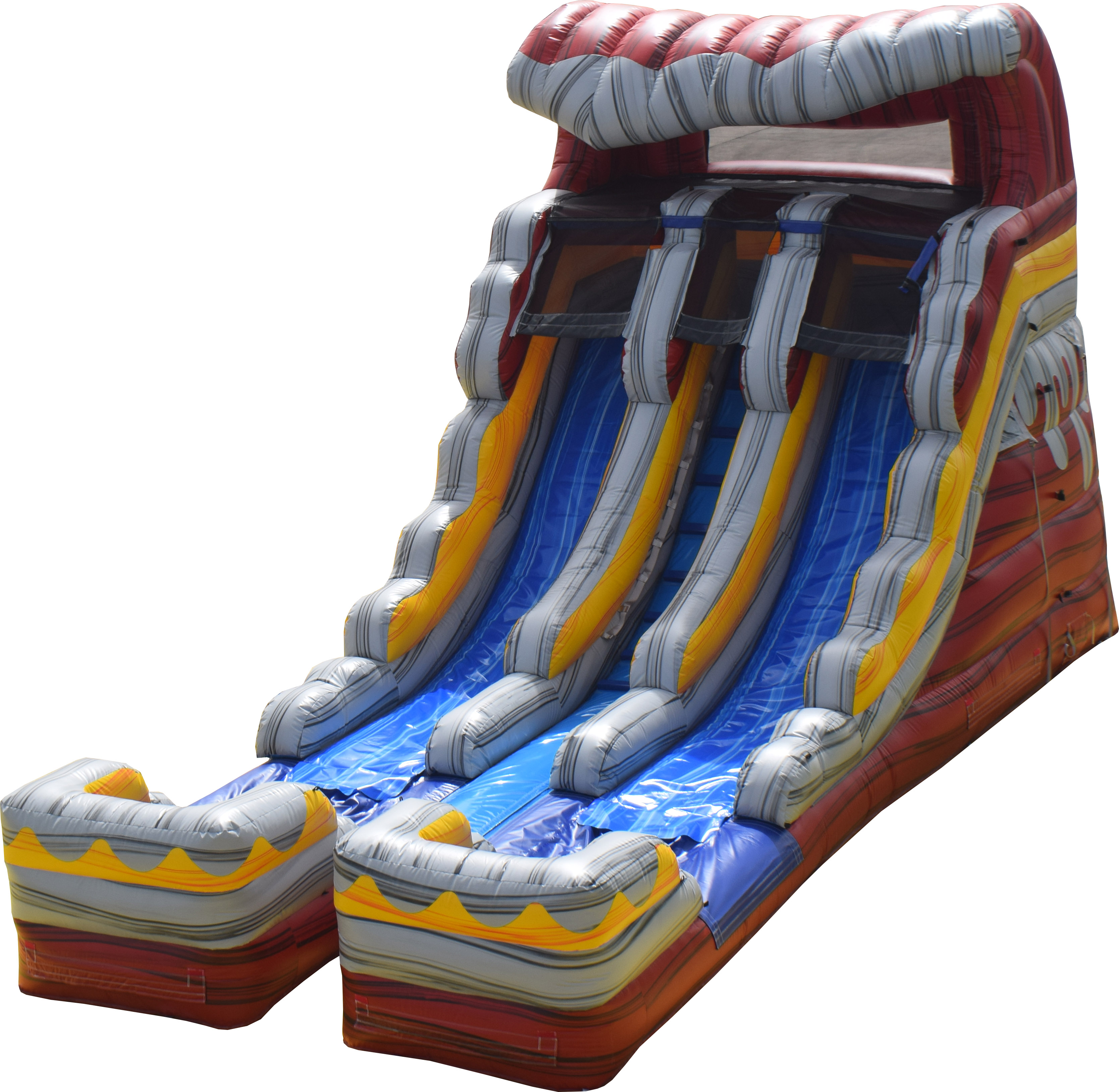 16ft Volcano Double Lane Water Slide - Bouncy House Rental, Inflatable ...