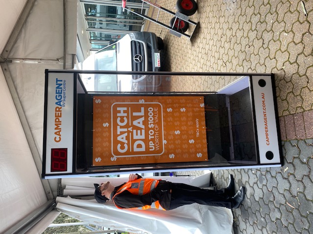 Branded Cash Cube Money Grabber Machine Hire