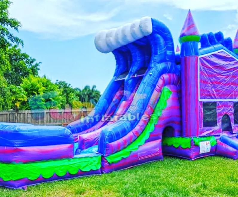 Purple Wave Wet Dry Combo - Jumping Castle Hire Brisbane, Jumping ...