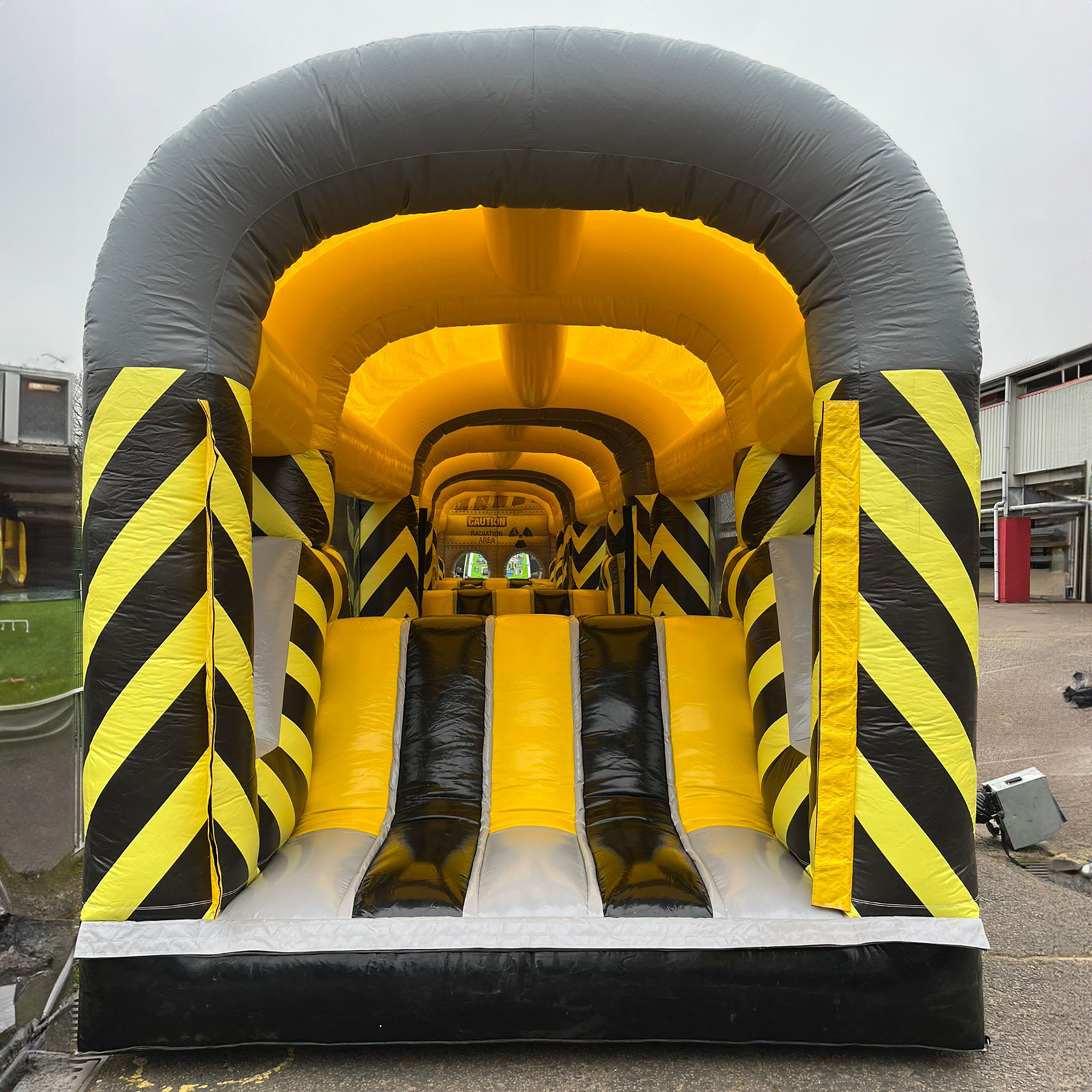 100ft 4 Piece Yellow & Black Danger 100ft Assault Course - Inflatable ...