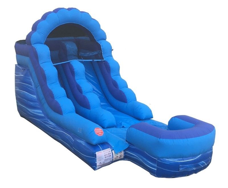 BIG Blue 13ft Water Slide - Bounce House Hire + Yard Greetings in ...