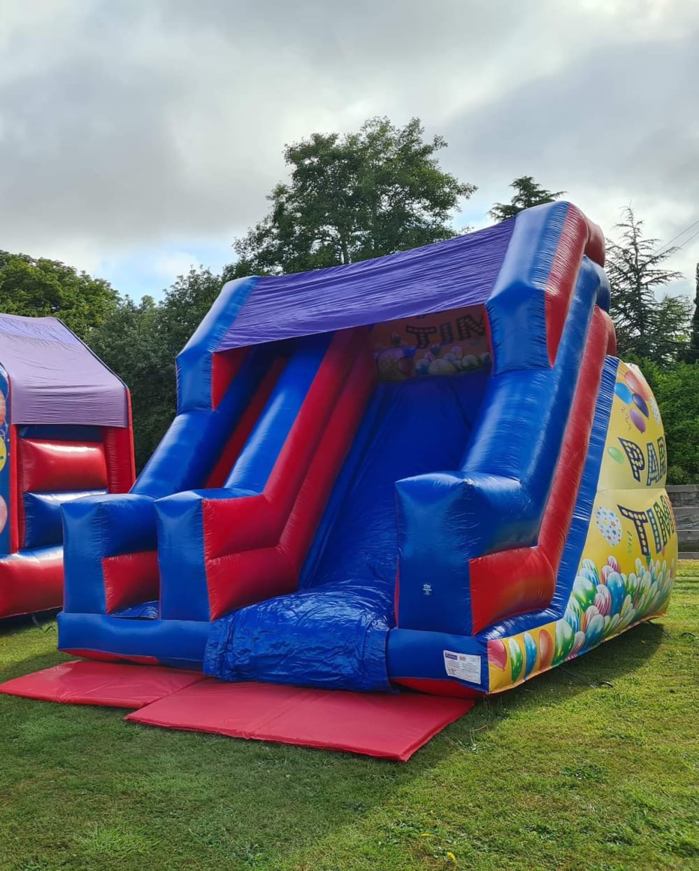 Red and Blue Party Time Slide - 8ft - Bouncy Castle Hire in North ...