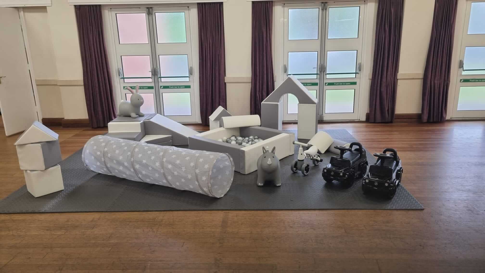 Grey & White Soft Play Set - Hire in Harlow | Jolly jump and play