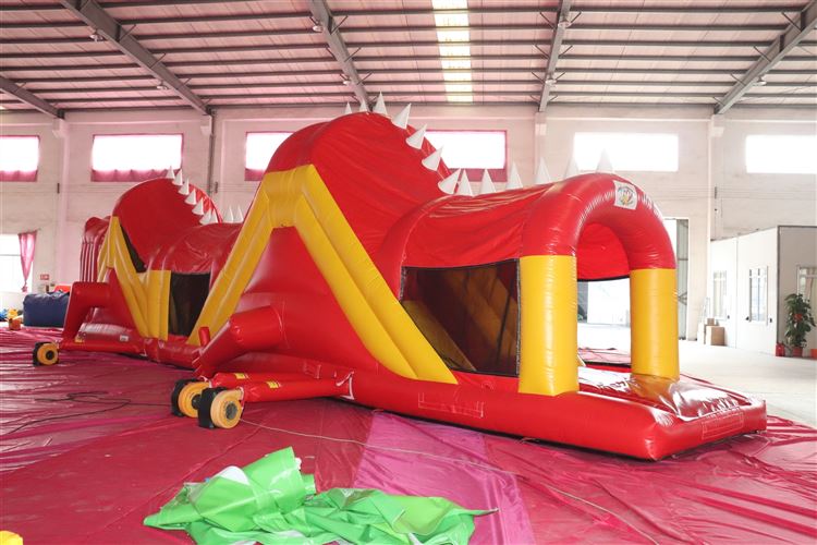 Maximus The Jolly Lizard Mega High Slide Obstacle Course - Hire in ...