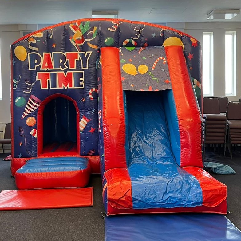 Party Time Castle Slide Combo blue - Inflatable, Bouncy Castle ...