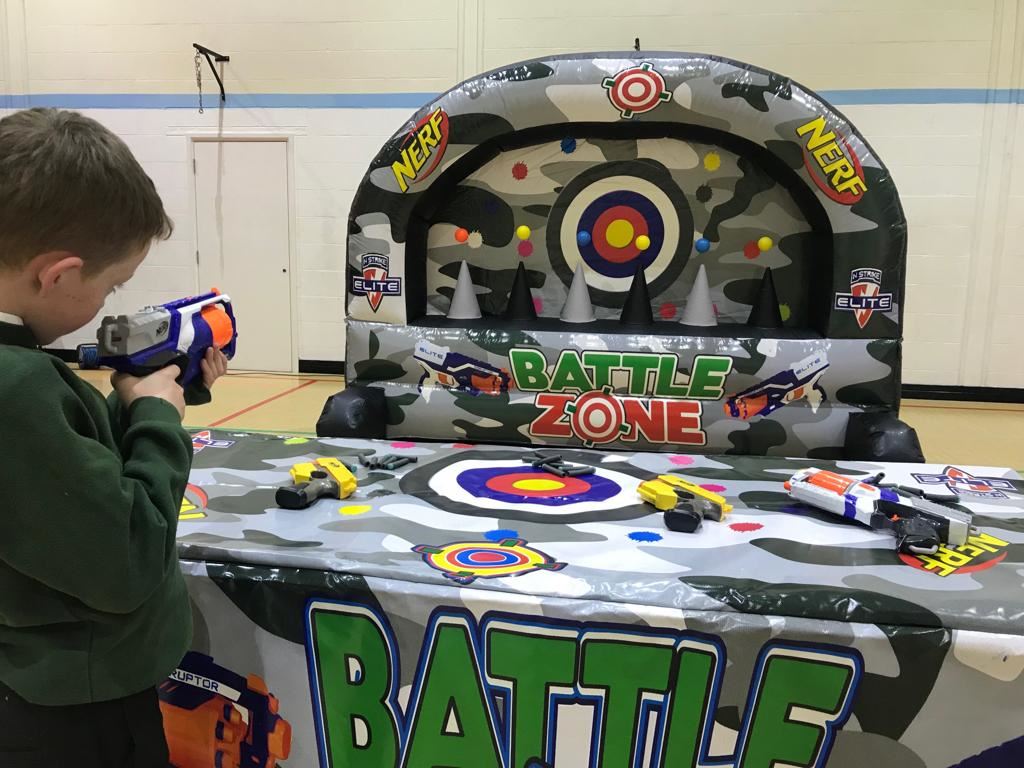 inflatable nerf shootout package for hire in Worcester