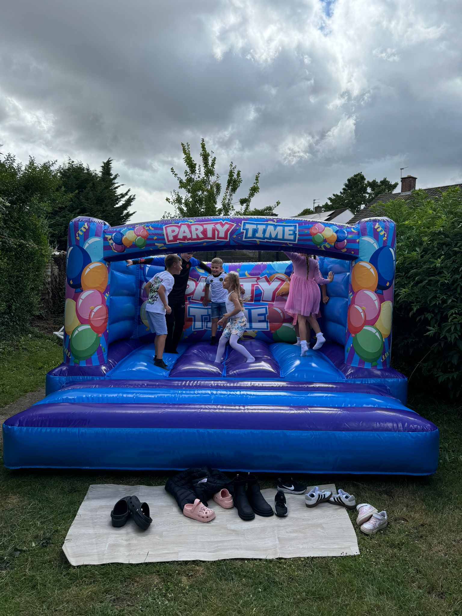 12x12 Purple and Blue Party Time Castle - Hire in Bristol, Bath | G&M ...